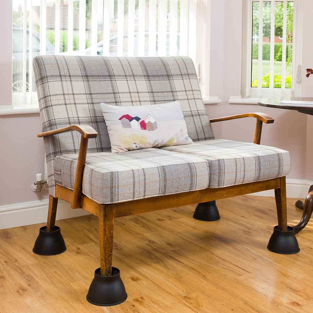 Elephant Feet Furniture Raiser - Pack of 4 in Black - Complete Care Shop