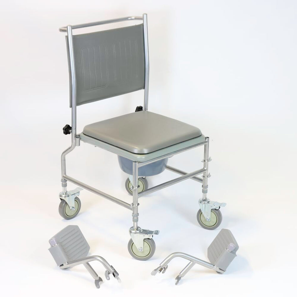 NRS Height Adjustable Wheeled Commode - Complete Care Shop